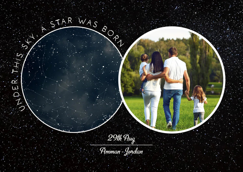 Stars Map Frame | Personalized Gift – Amman, Jordan – The Gifts Maker